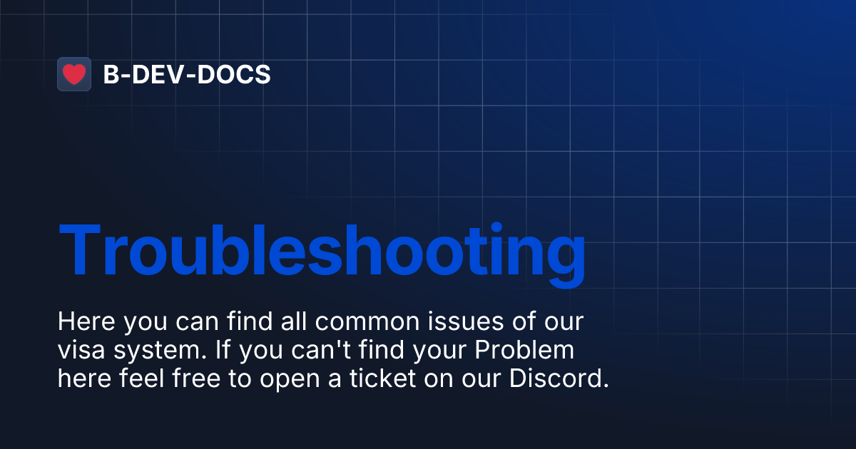 Troubleshooting | B-DEV-DOCS